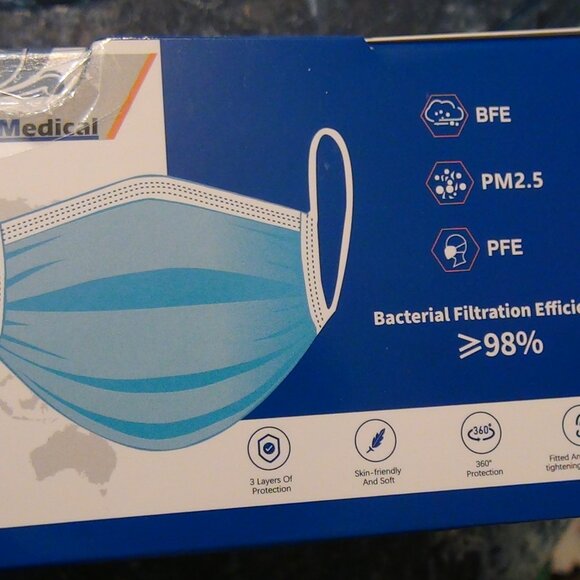 KOOLLINE | Other | 25 Pcs 3 Ply Medical Earloop Face Masks Astm L Blue ...